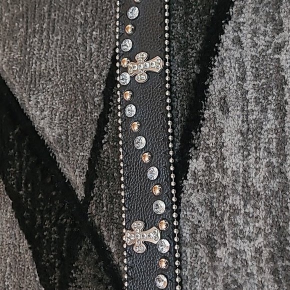 Western Belt | Accessories | Western Black Leather Rhinestones Studded ...